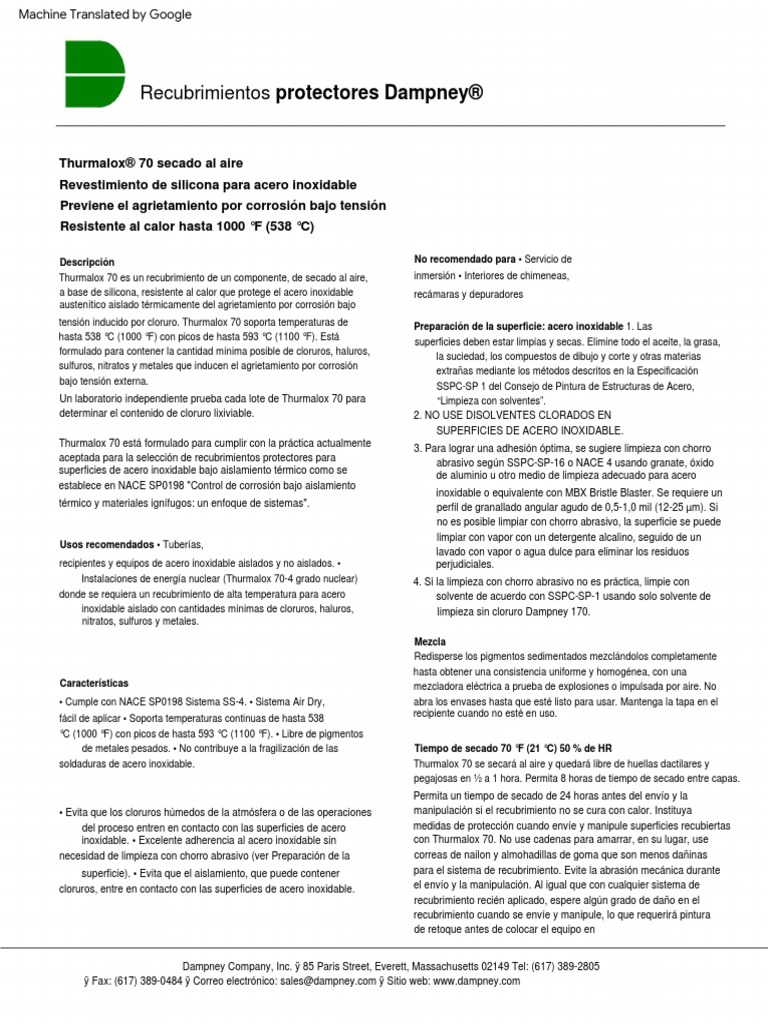 Thurmalox 70 | PDF | Acero | Corrosión