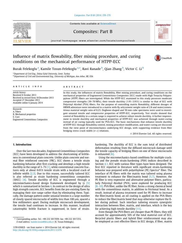 Composites: Part B: Burak Felekoglu, Kamile Tosun-Felekoglu, Ravi ...