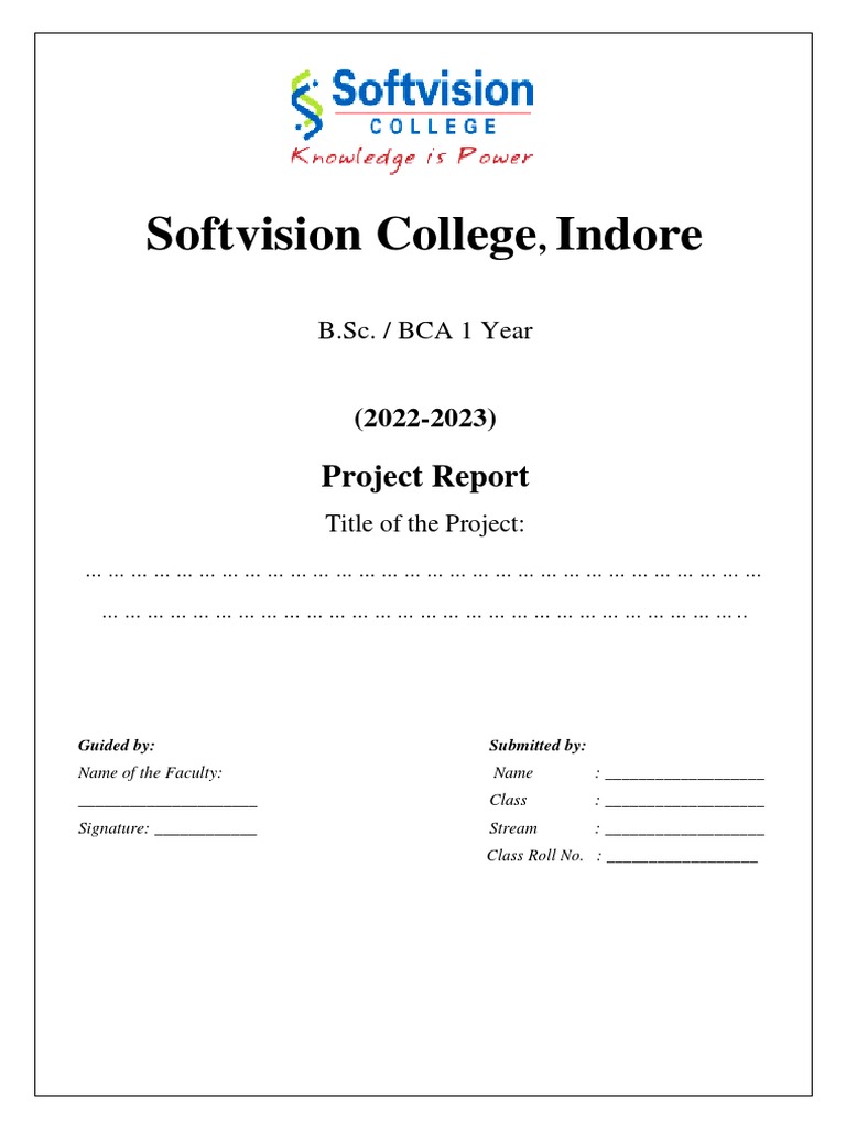 Softvision College Indore: Project Report | PDF