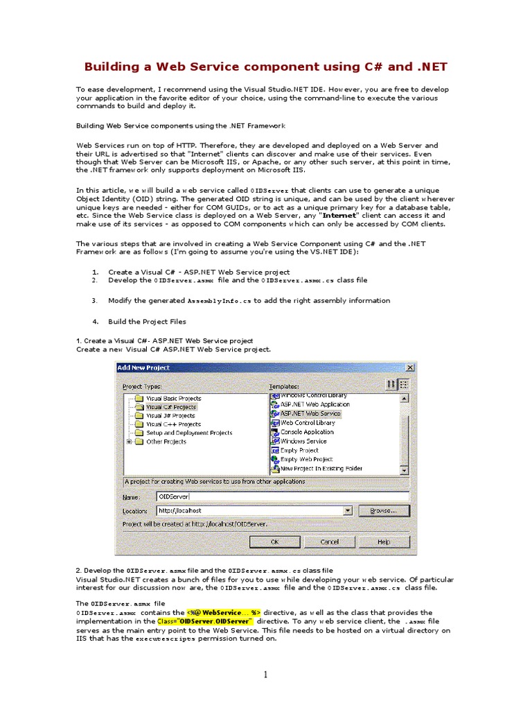 Building A Web Service Component Using C# | PDF | Web Service | World Wide Web