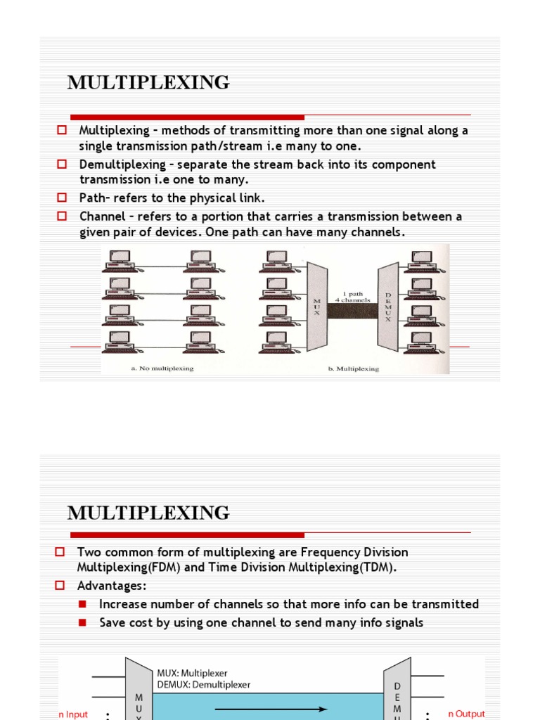 Multiplexing: o o o o | PDF | Multiplexing | Modulation