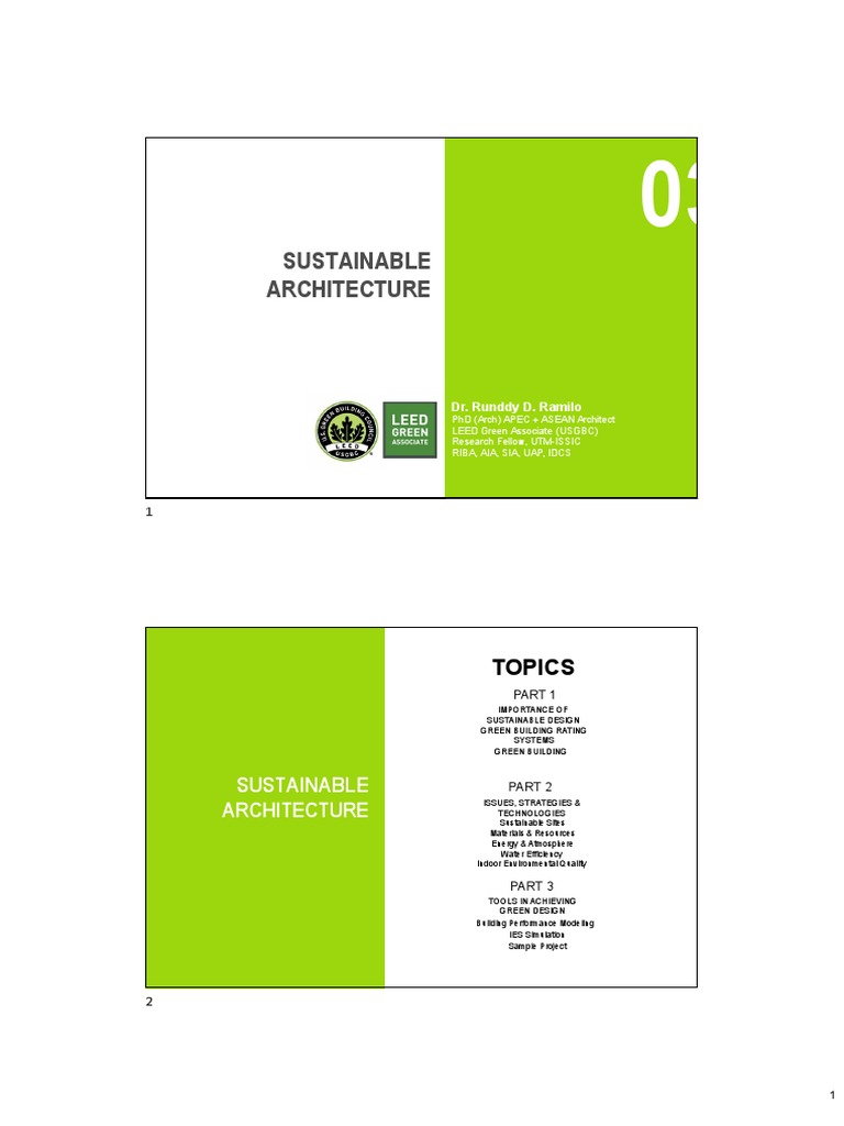 Sustainable Architecture | PDF | Green Building | Sustainable Design