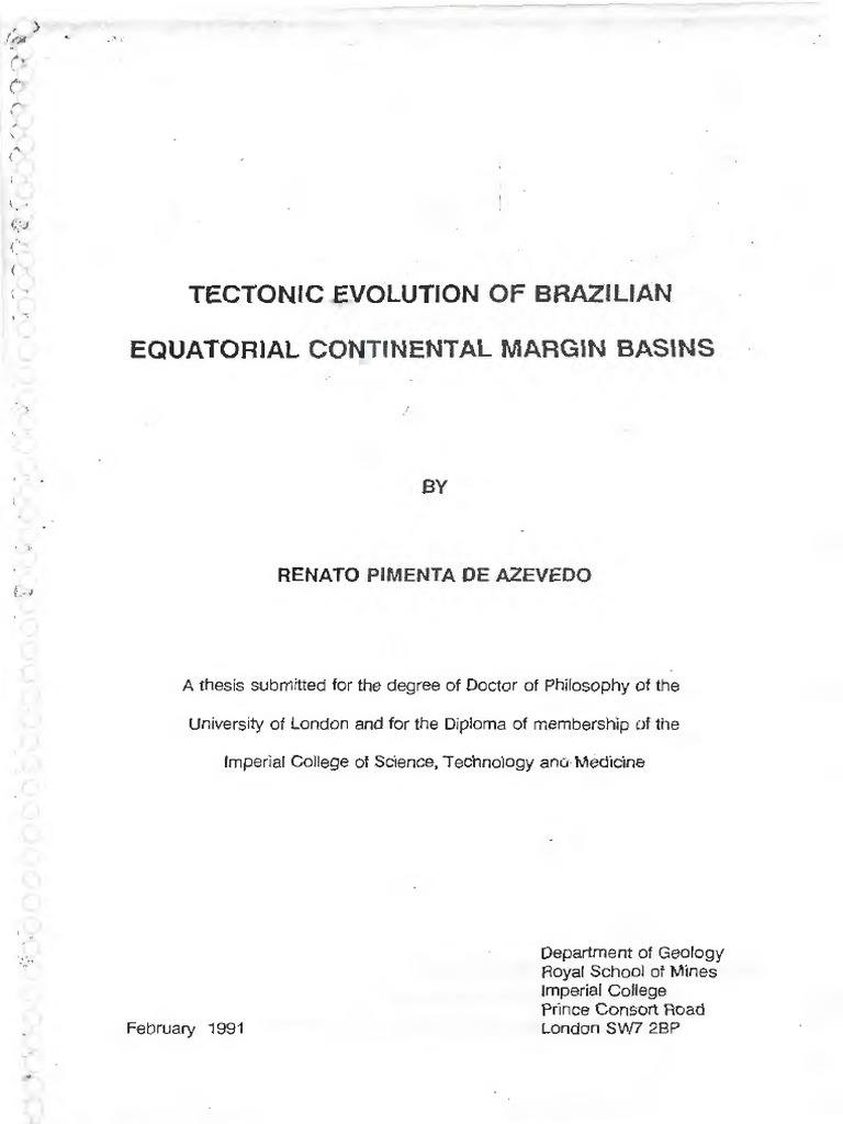 Tectonic Evolution of Brazilian Equatorial Continental Margin Basins ...