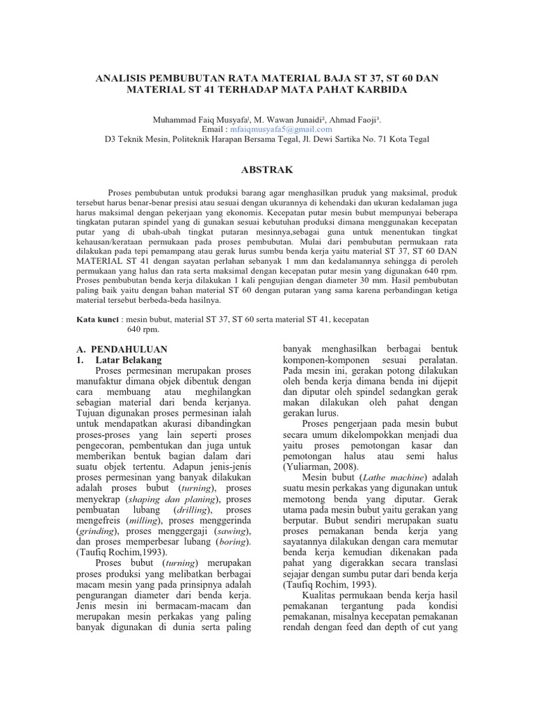 jurnal proses manufaktur | PDF