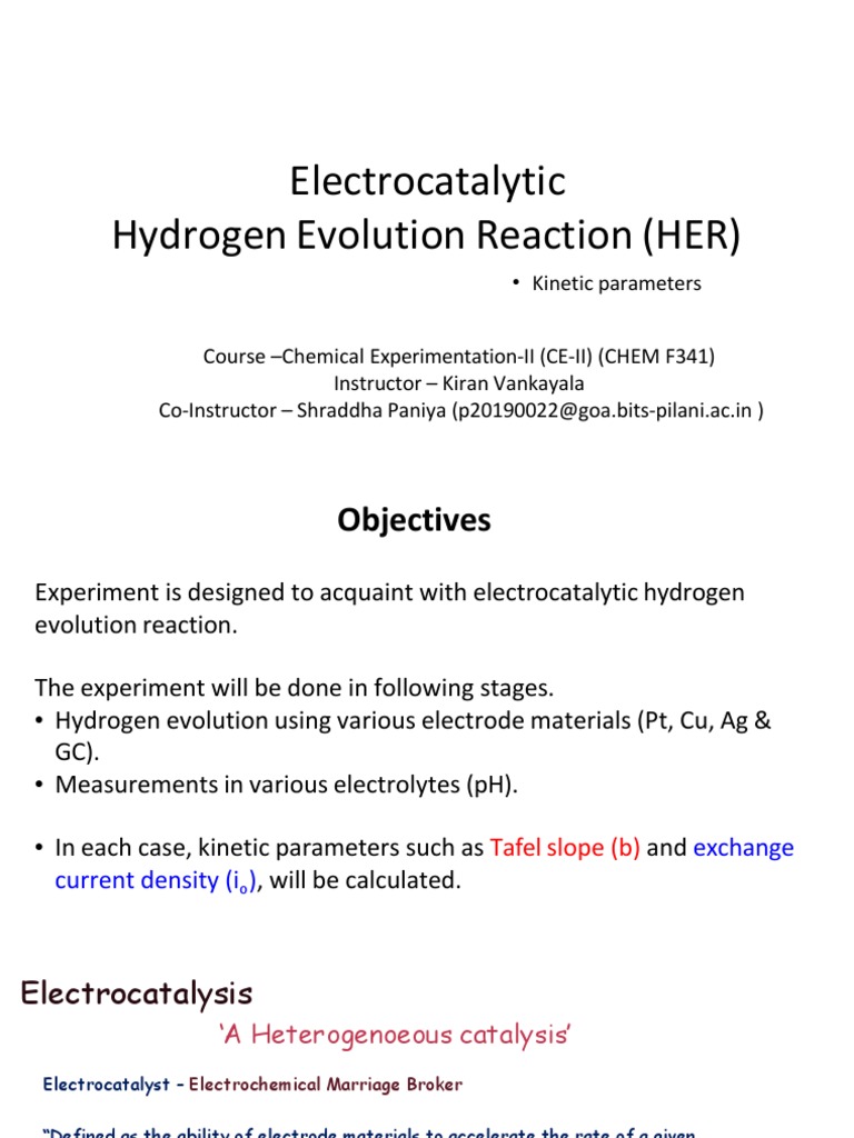 Slides On Electrocatalytic Hydrogen Evolution | PDF | Chemistry ...