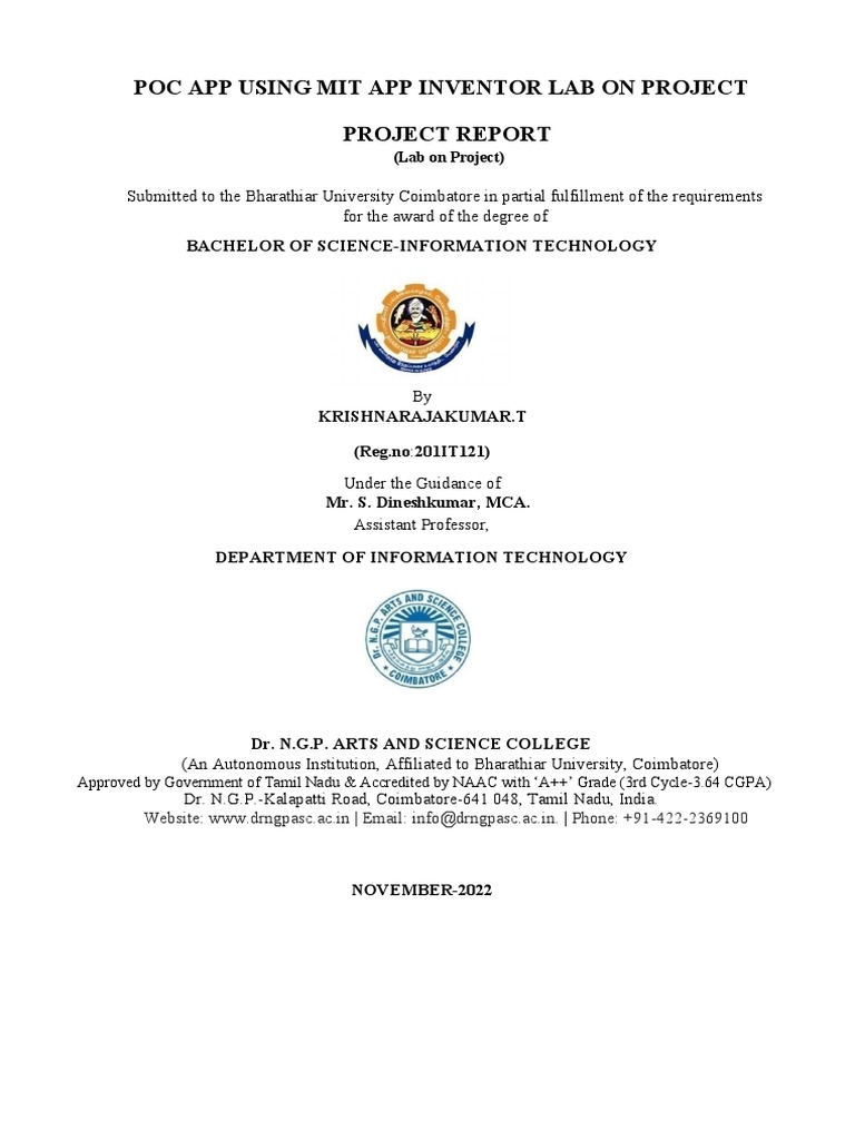 Poc App Using Mit App Inventor Lab On Project Project Report | PDF | Mobile App | Application ...