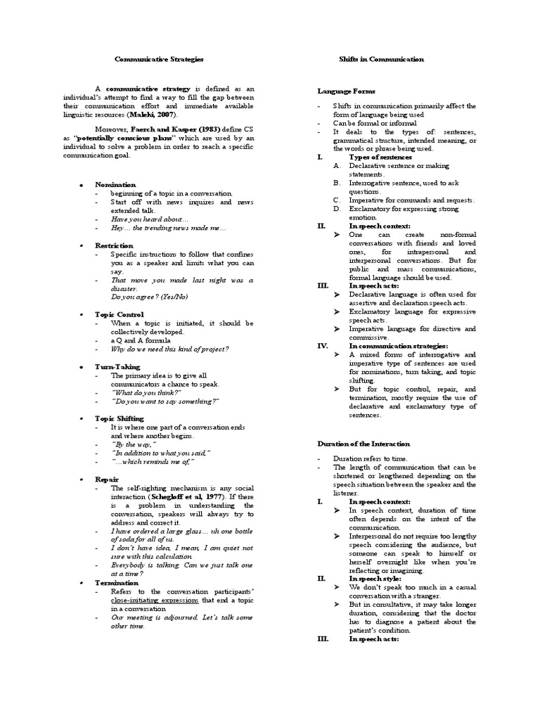 Oral Communication For Finals Notes | PDF | Communication | Speech