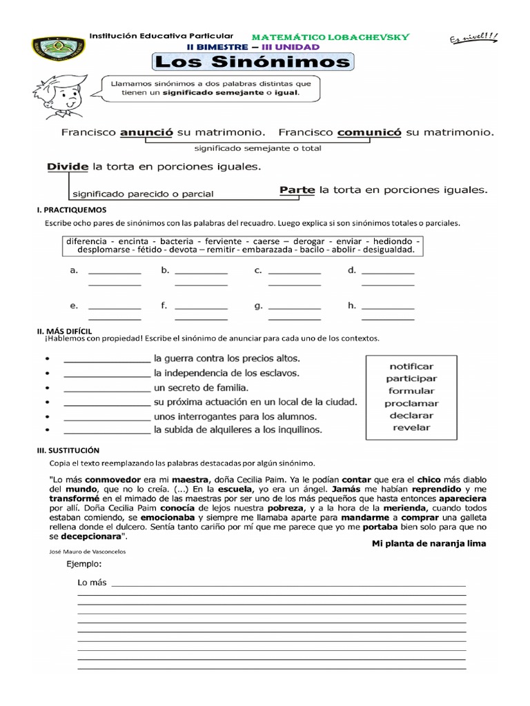 Los Sinónimos | PDF