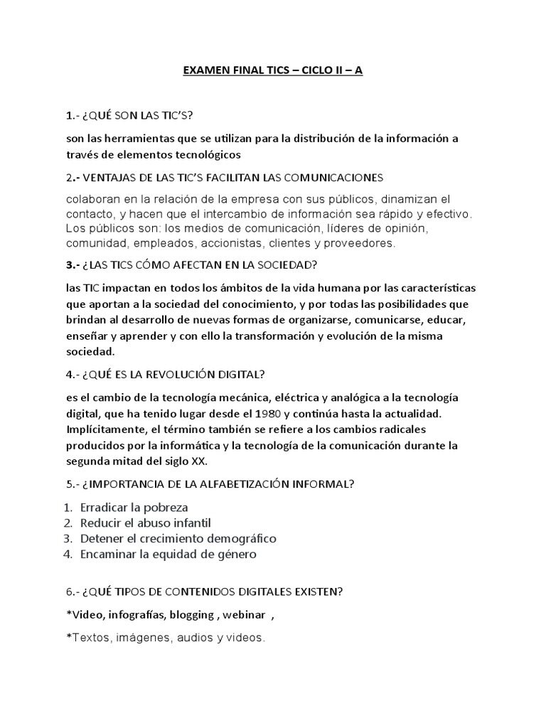 EXAMEN FINAL TICS XD | PDF