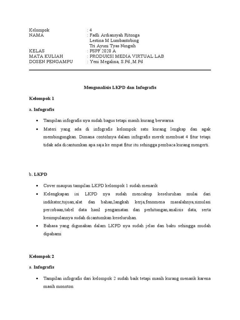 Kelompok 4 - Hasil Analisis Infografis Dan LKPD | PDF | Karier & Perkembangan | Ilmu Sosial