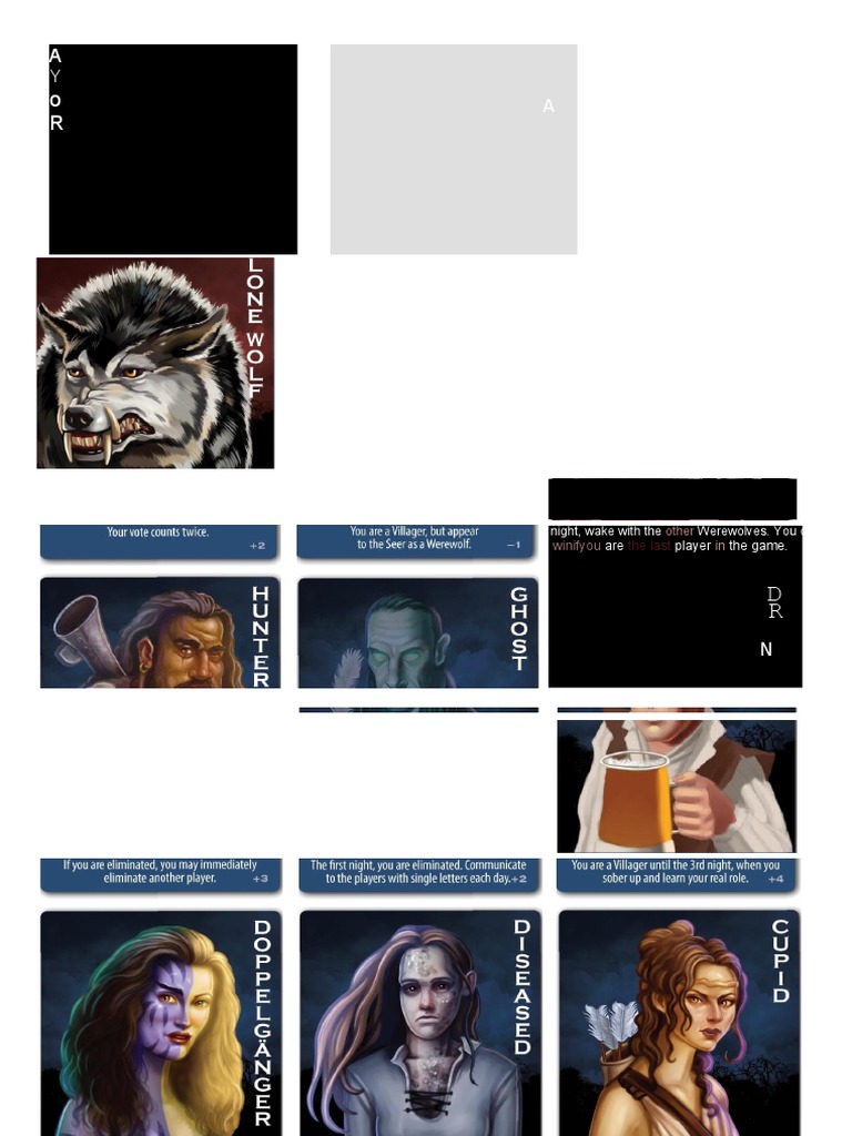 Werewolf Game Card Instructions PDF | PDF