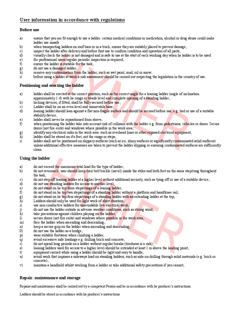 DIN EN 131-3 Ladder Safety Guidelines | PDF | Ladder | Door