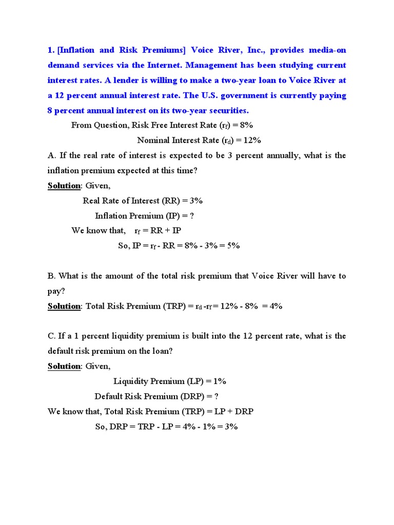 C7 Problems Solution PDF | PDF | Cost Of Capital | Risk Premium