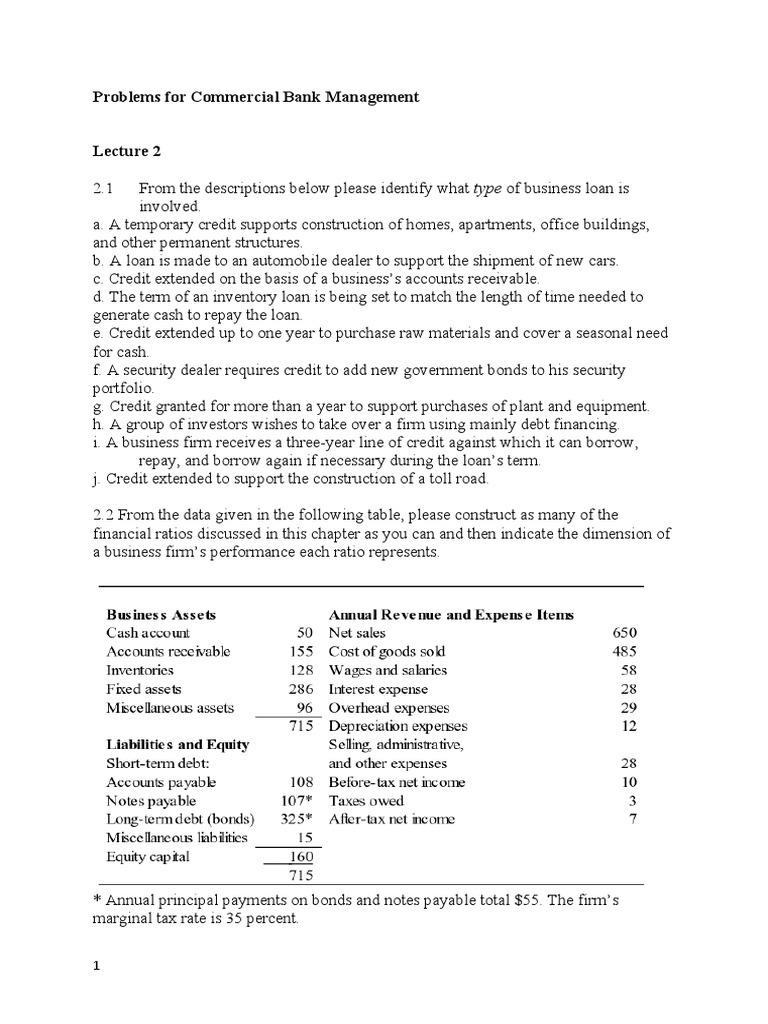 21 Problems For CB New | PDF | Finance & Money Management | Credit