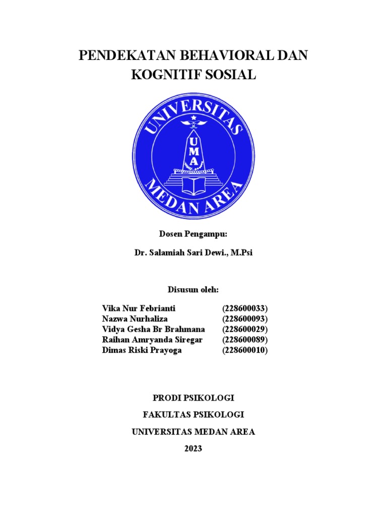 Pendekatan Behavioral Dan Kognitif Sosial | PDF