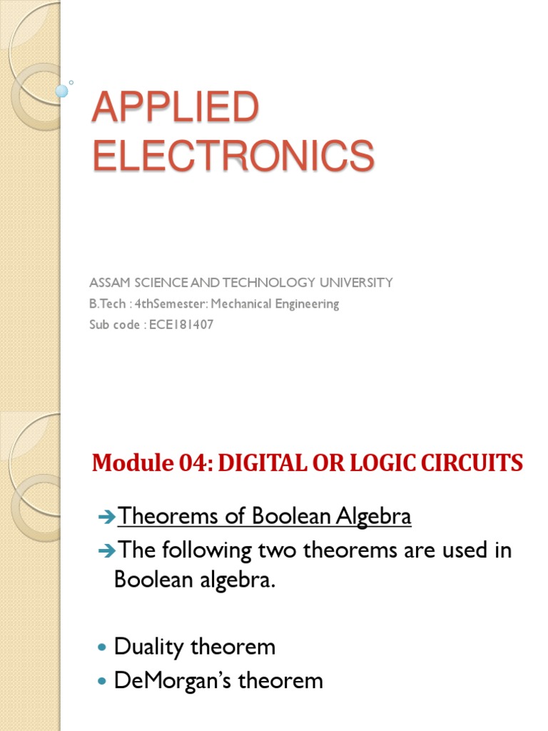 Applied Electronics | PDF | Information And Communications Technology ...