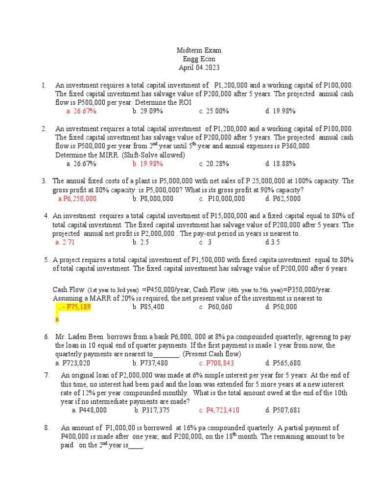Engineering Economy | PDF | Interest | Present Value