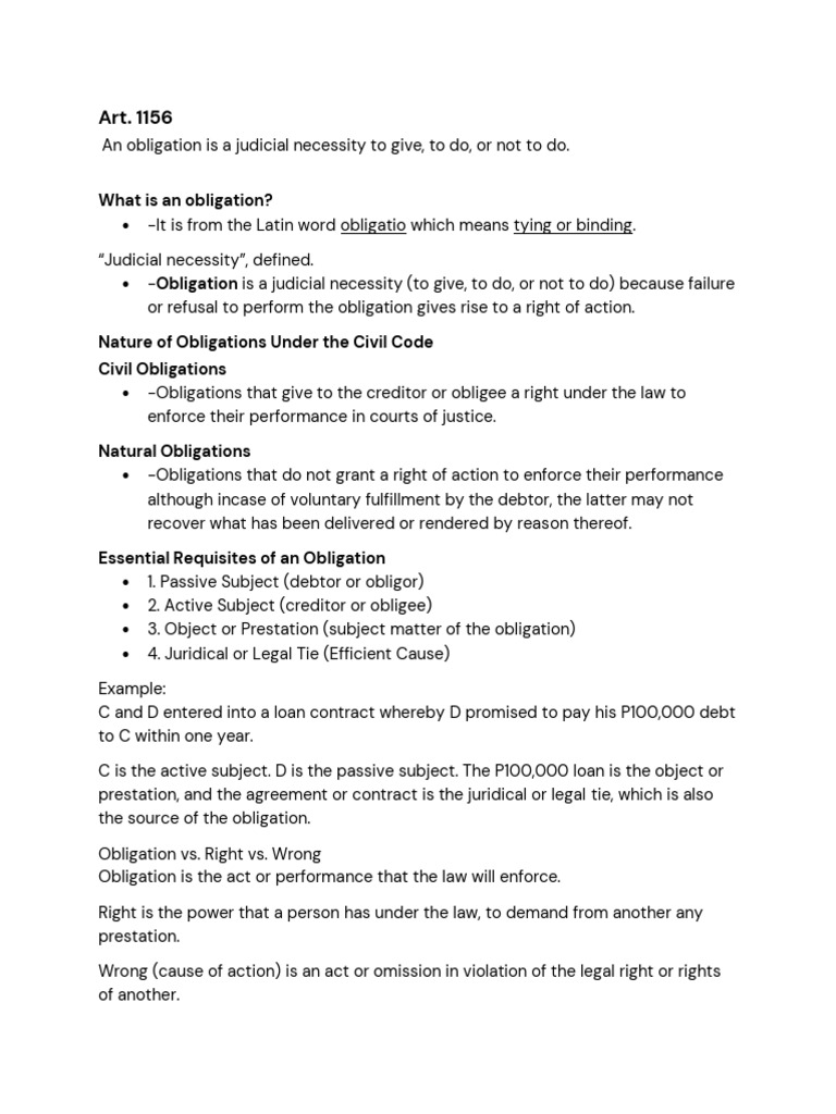 Article 1156 1162 | Download Free PDF | Law Of Obligations | Legal ...