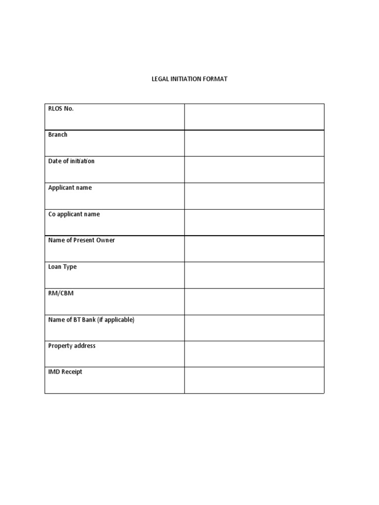 Legal Initiation Format | PDF