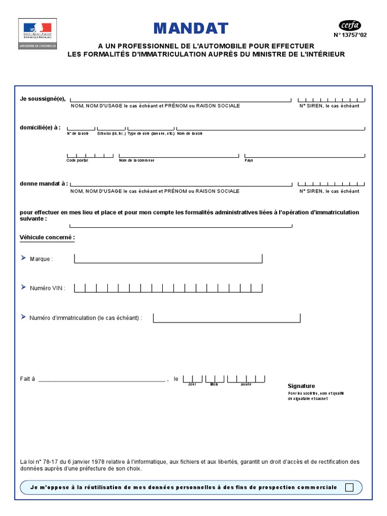 Cerfa 13757-02 | PDF