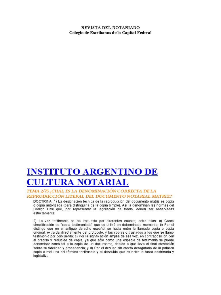 Denominacion correcta de documentos notariales | PDF | Derecho Civil ...