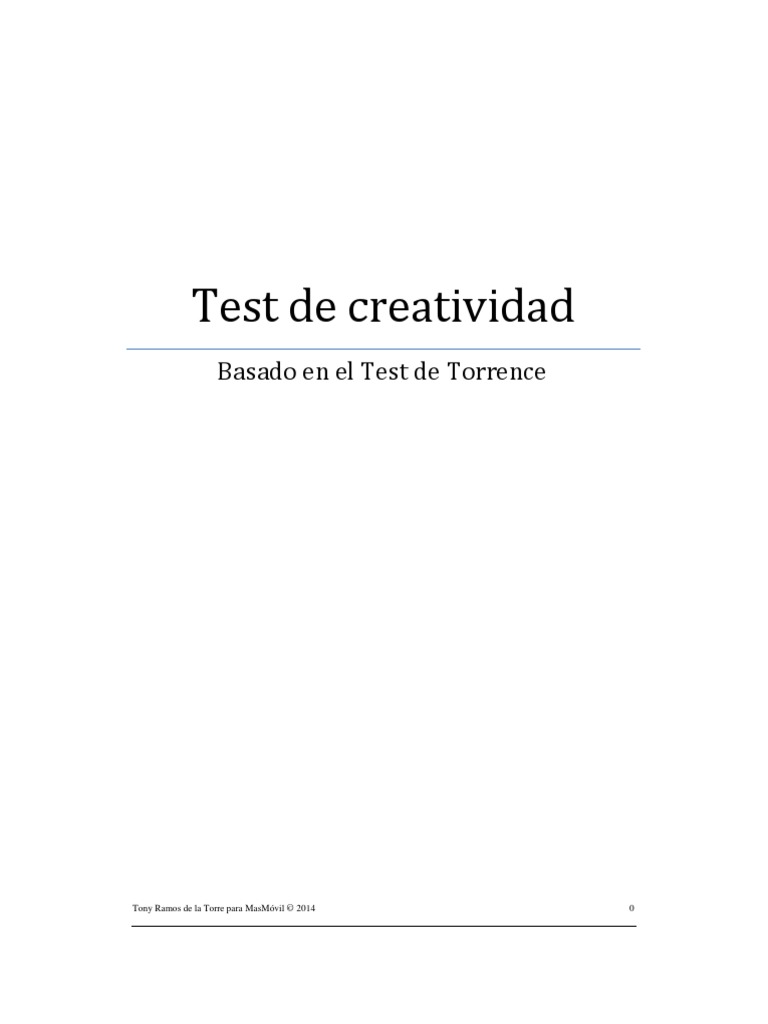 Test de Creatividad | PDF | Creatividad | Cognición