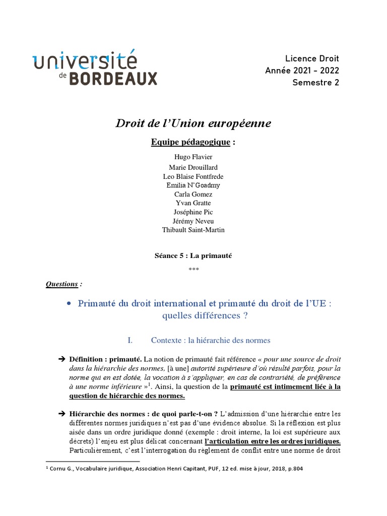 Correction TD5 UE 2023 | PDF | Droit de l'Union européenne | Directive (Union européenne)