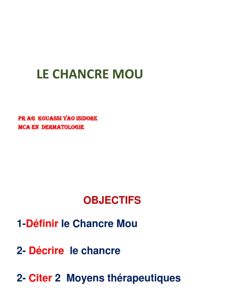 Traitement et Diagnostic du Chancre Mou | PDF | Infection sexuellement ...