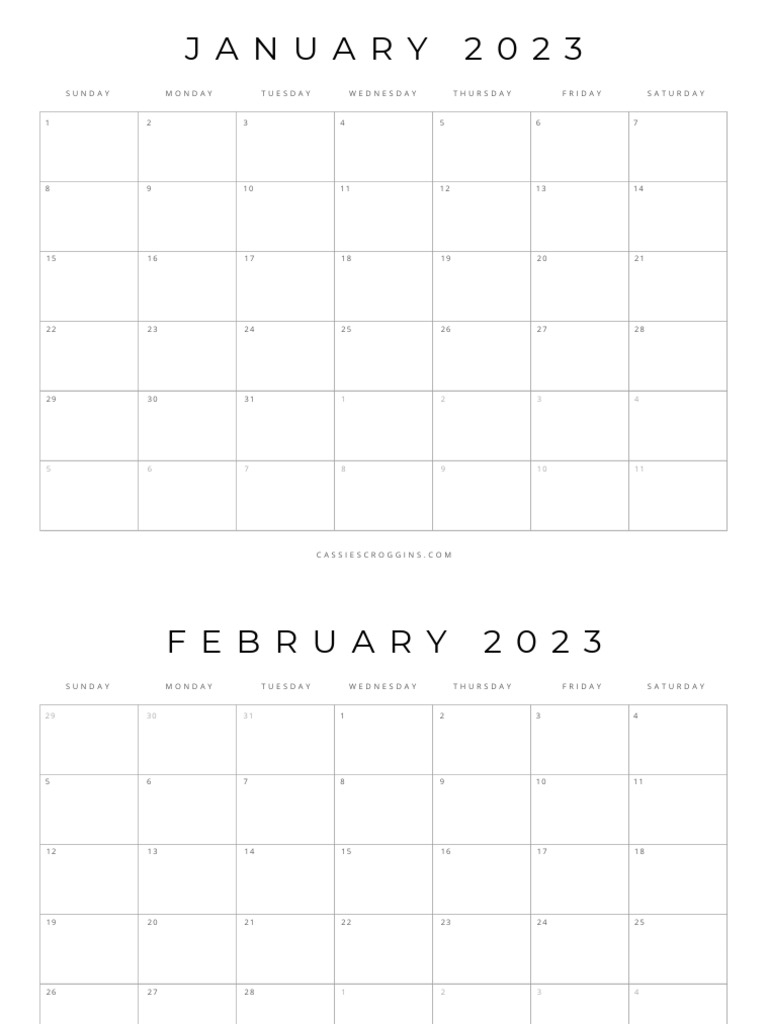 2023 Calendar Sun To Sat | PDF