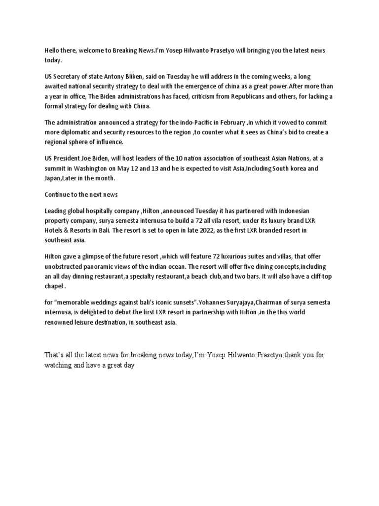 TV Newscast Script | PDF