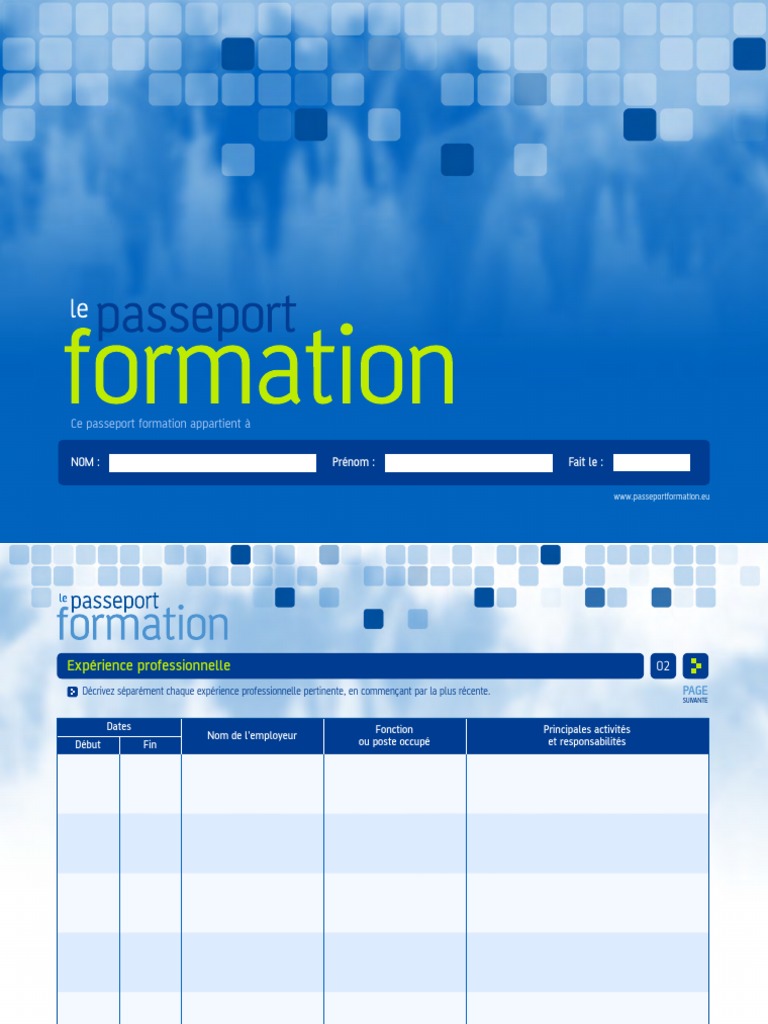 Passeport de Formation et Compétences | PDF
