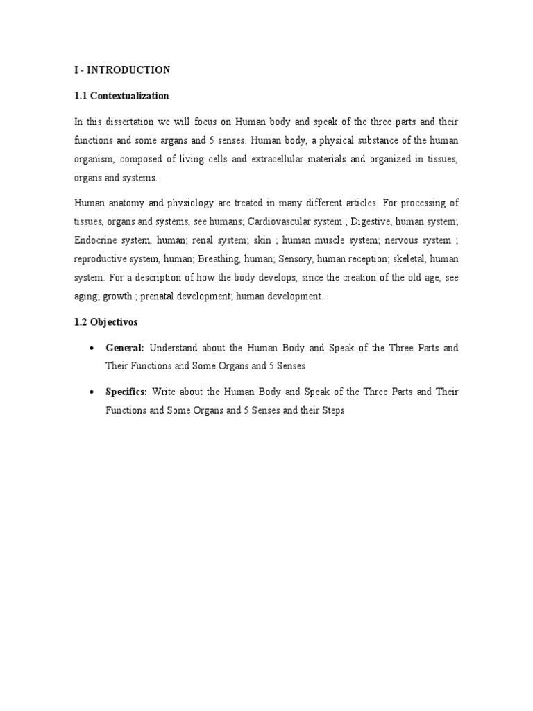 Write About The Human Body and Speak | PDF | Senses | Human Body