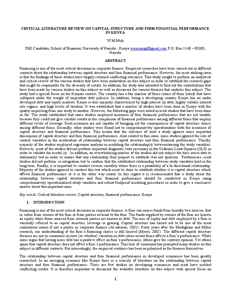 Capital Structure | PDF | Capital Structure | Financial Capital