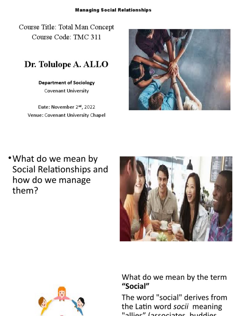 Managing Social Relationships TMC 311 Alpha 2022 | PDF | Cooperation ...