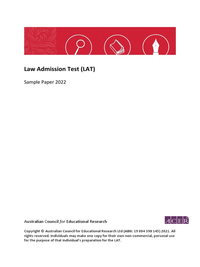 Law Admission Test Sample Paper For Website 2022 | PDF | University ...