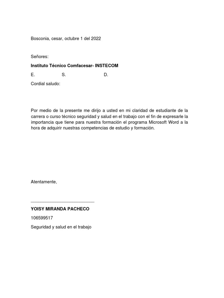 Instituto Técnico Comfacesar-INSTECOM | PDF