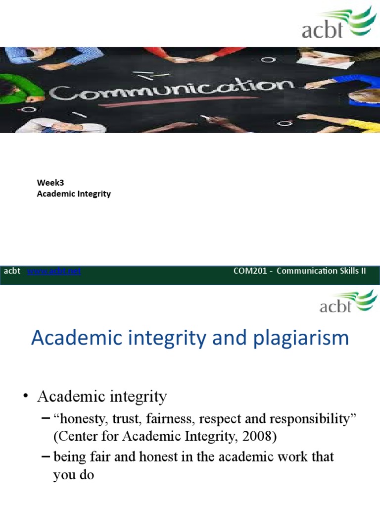 Understanding Academic Integrity & Plagiarism | PDF