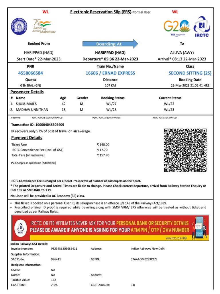 Train Ticket | PDF