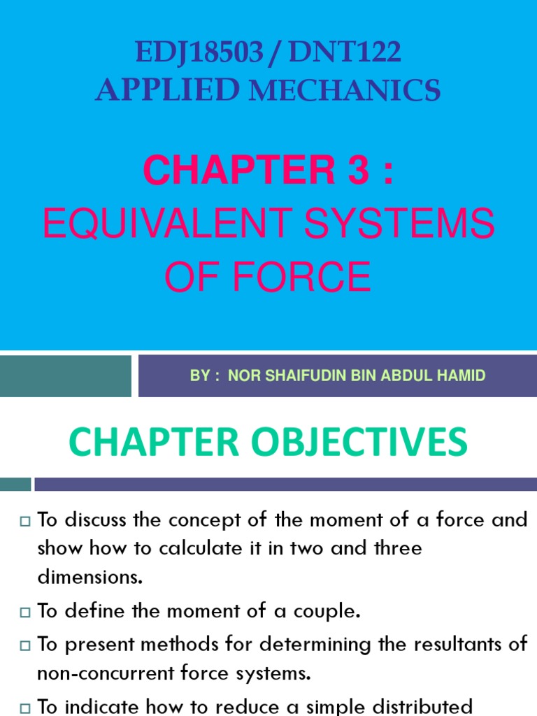 (Applied Mechanics) Chapter 3 - Equivalent Systems of Force | PDF ...