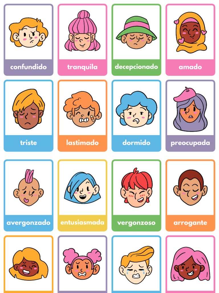 Flash Cards de Emociones para Aprender | PDF