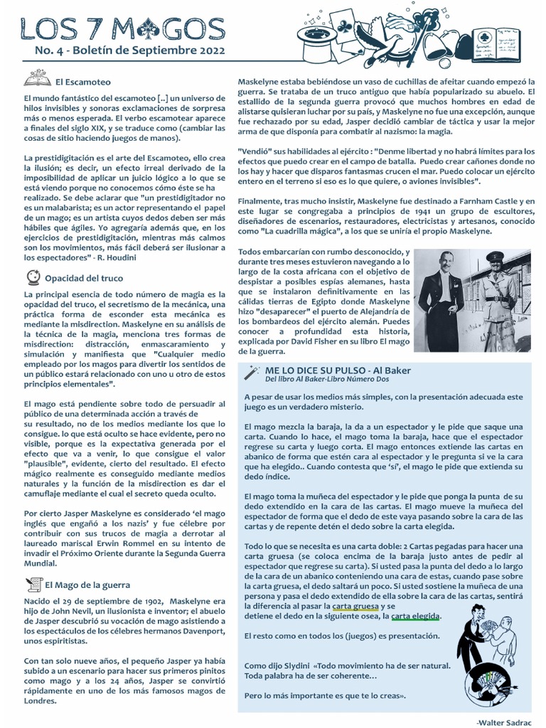 Boletin Los 7 Magos Numero 4 | PDF