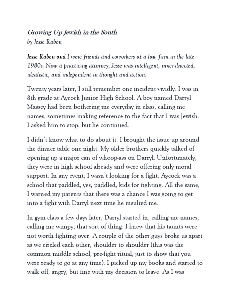 Jewish Identity in the Southern U.S. | PDF