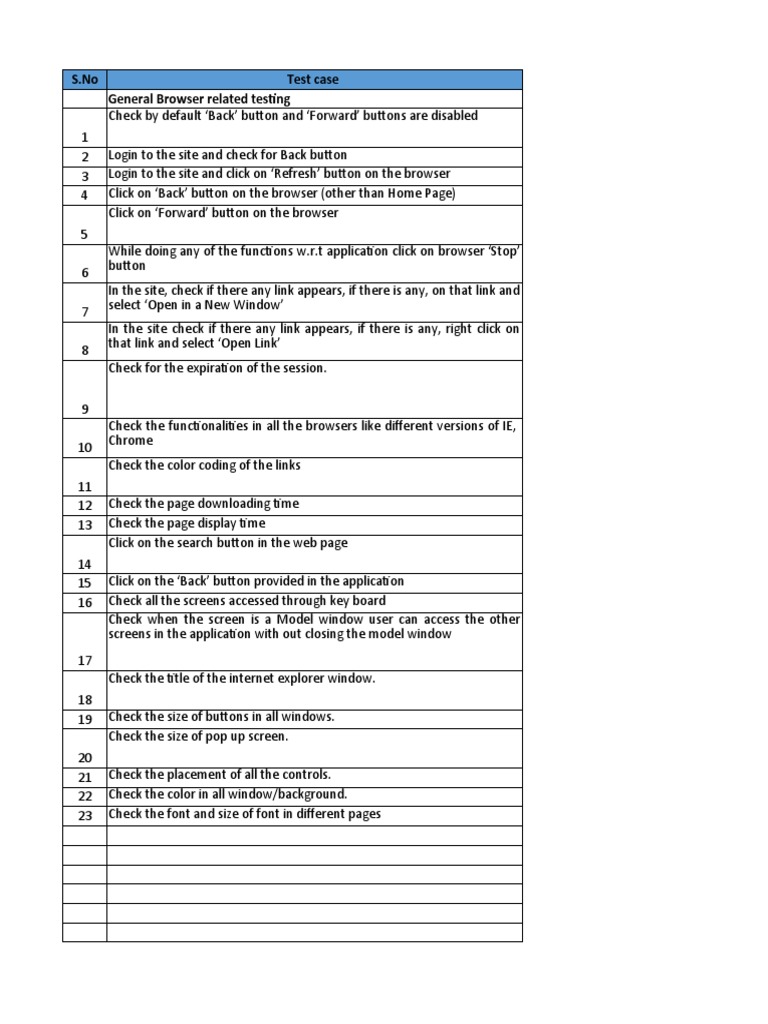 General Test Cases Pdf Window Computing Button Computing