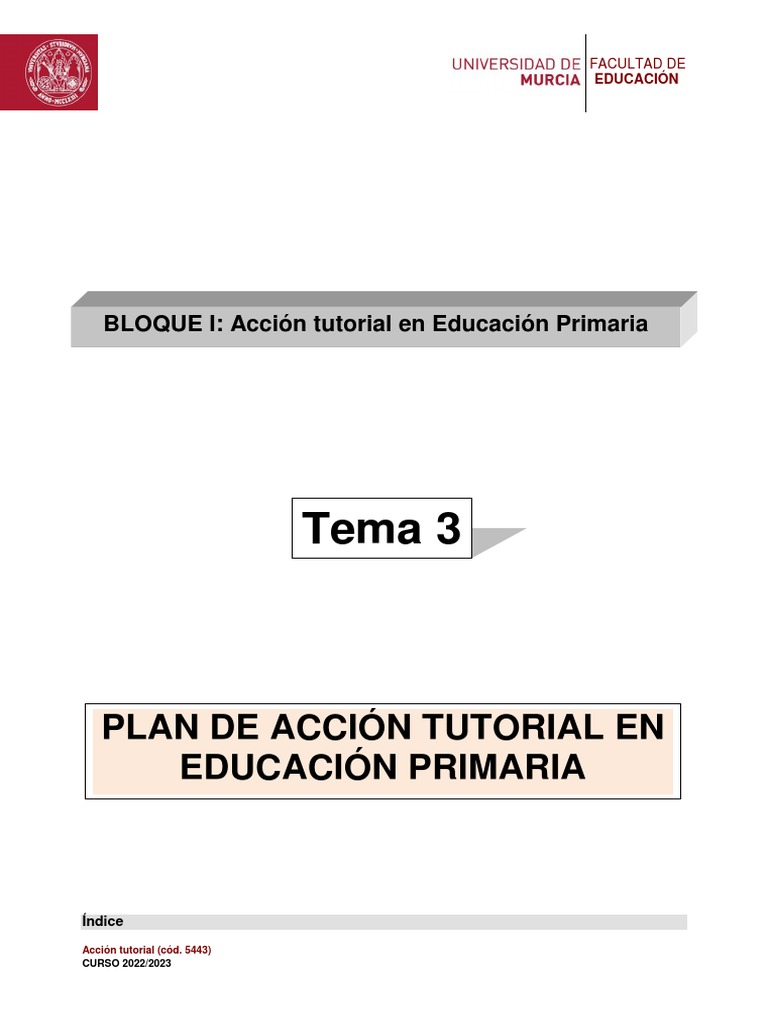 Tema 3 - Acción Tutorial | PDF | Evaluación | Diseño
