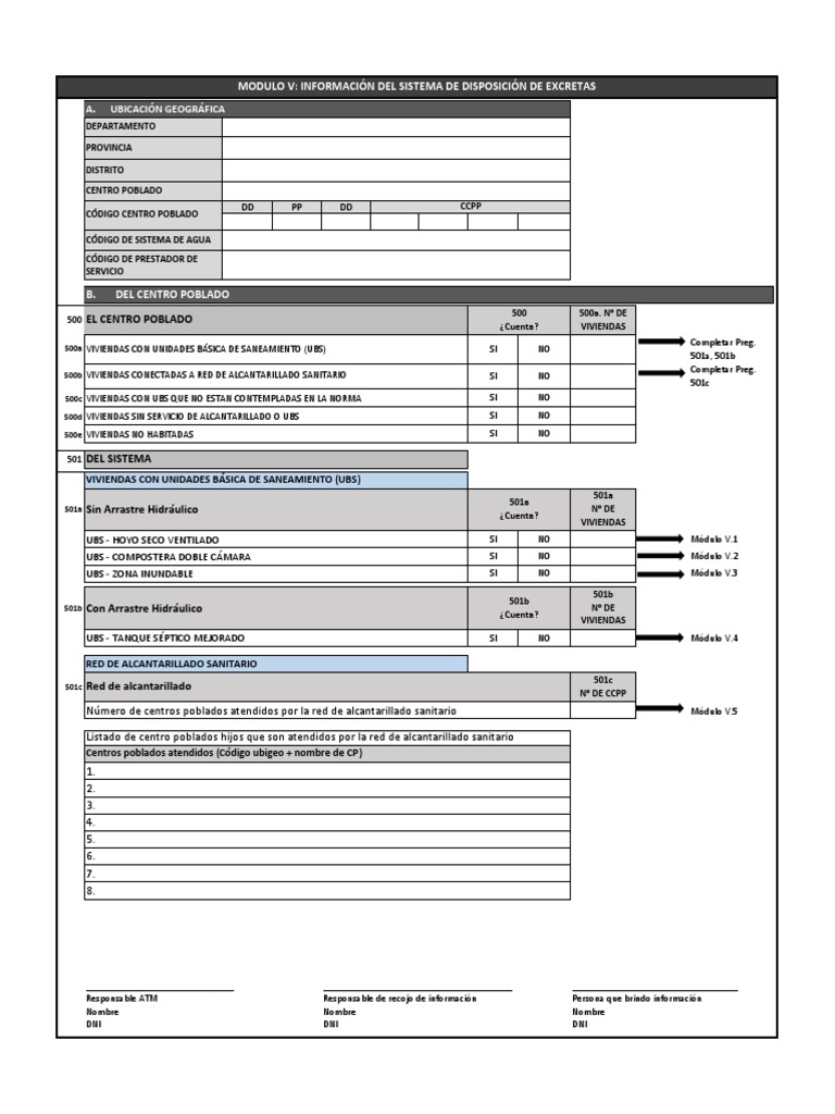 Ficha Módulo V (Con Anexo Gráfico) - DATASS | PDF | Alcantarillado | Gestión de residuos ...
