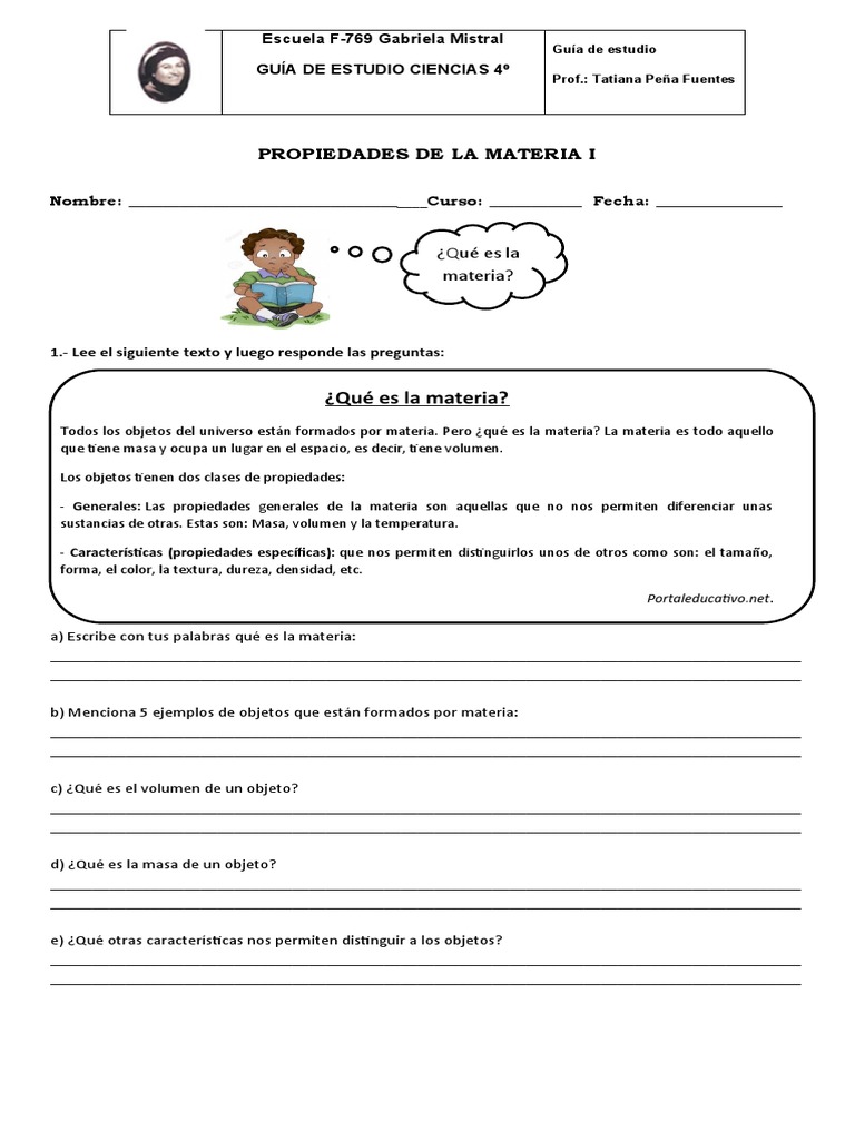 Guia Ciencias La Materia | PDF | Importar | Gases