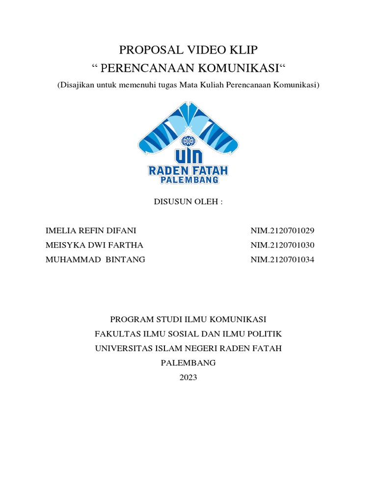 Proposal Video Klip " Perencanaan Komunikasi" | PDF