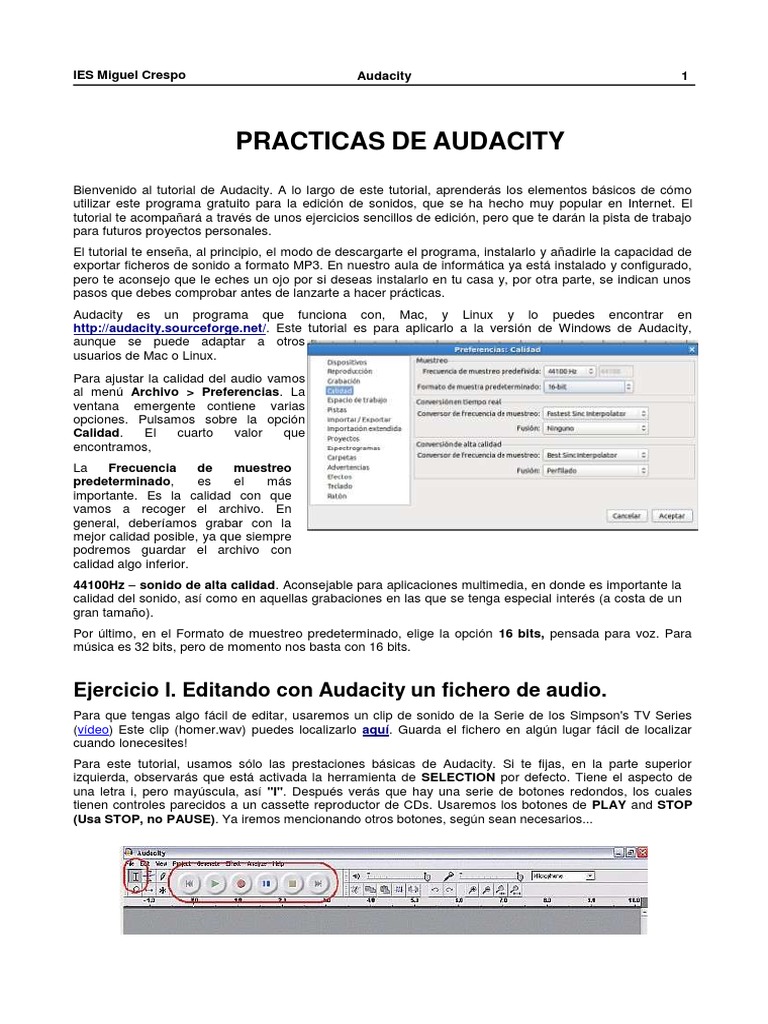 Tutorial Básico de Audacity en Windows | PDF | Archivo de computadora | Mp3