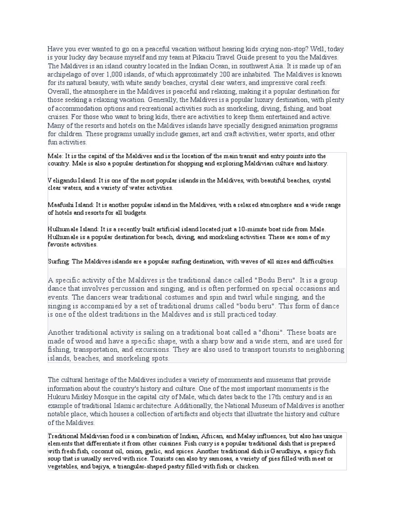 Maldives Pres. Script | PDF | Resort | Island