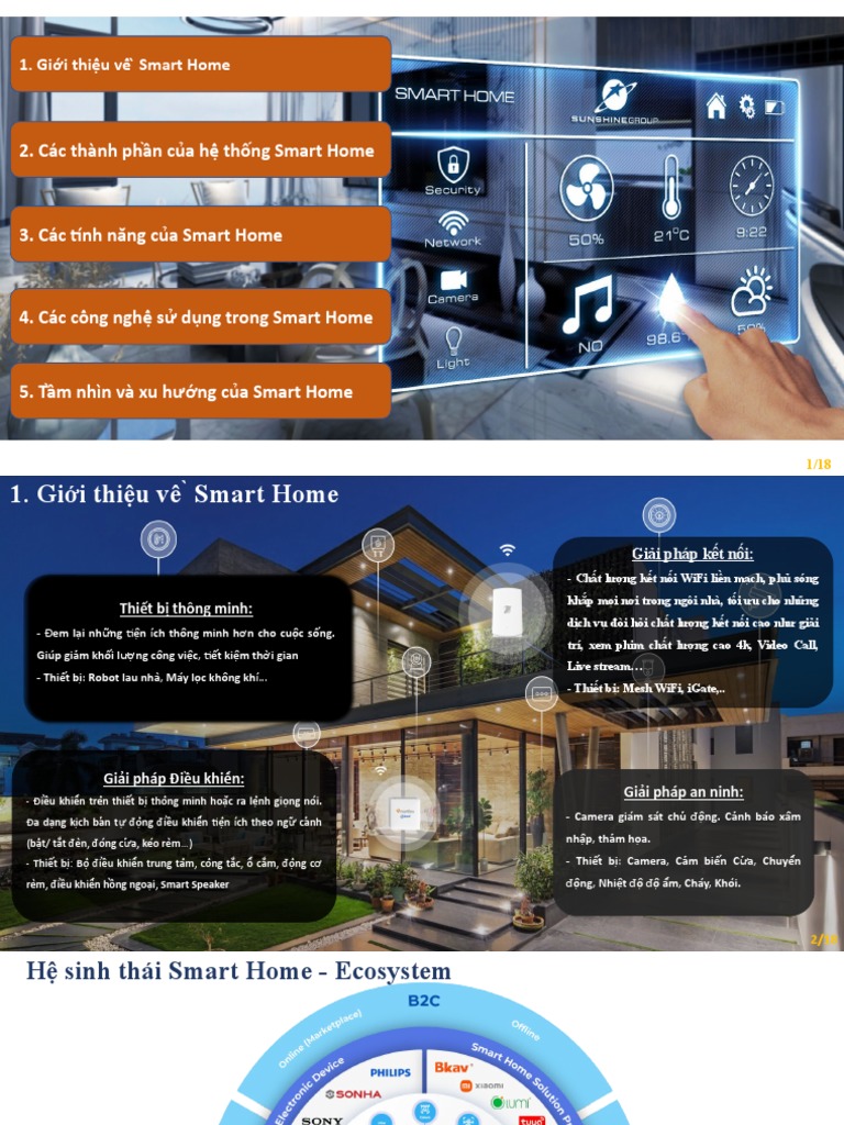 Giới Thiệu Về Smart Home: 2. Các thành phần của hệ thống Smart Home | PDF